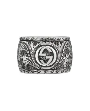 Gucci Tiger Head And Green Accent Ring