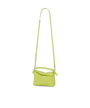 Loewe Mini Puzzle Bag In Classic Calfskin - Fennel