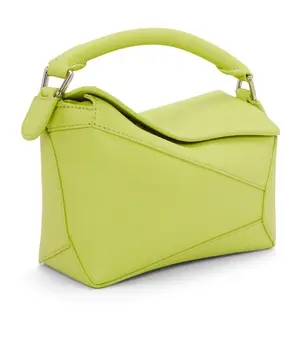 Loewe Mini Puzzle Bag In Classic Calfskin - Fennel