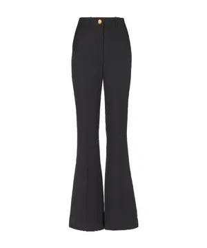 Balmain Flared Tailored Trousers With Gold Button Detail