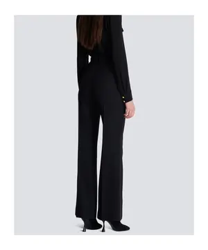 Balmain Flared Tailored Trousers With Gold Button Detail