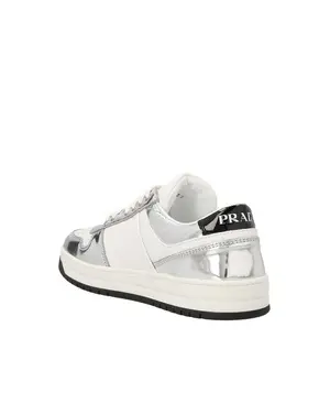 Prada Tie Metallic Leather Sneakers