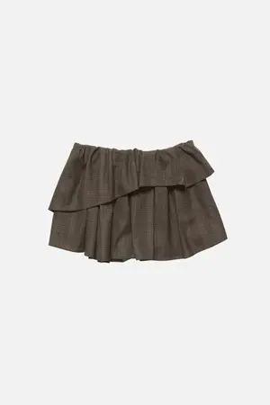 Acne Studios Short Pleated Wool Skirt