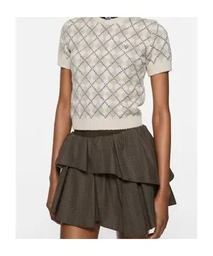 Acne Studios Short Pleated Wool Skirt
