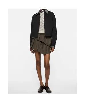 Acne Studios Short Pleated Wool Skirt