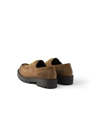Prada Waxed Suede Lace-up Shoes - Brown