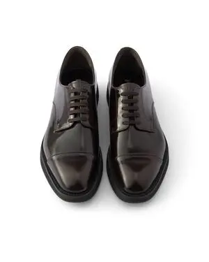 Prada Brushed Leather Lace-up Shoes
