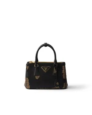 Prada Galleria Small Nappa Leather And Wool Bag