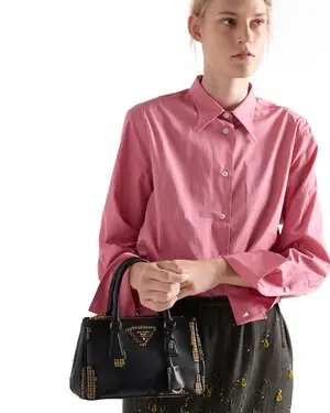 Prada Galleria Small Nappa Leather And Wool Bag