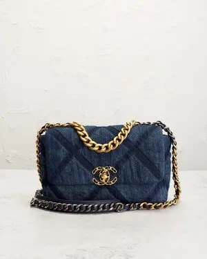 FWRD RENEW Chanel Denim Medium 19 Flap Bag