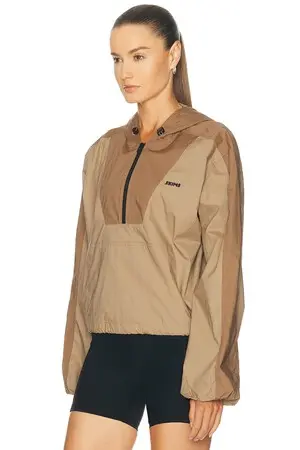 SKIMS Woven Cotton Half Zip Jacket