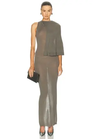 Rick Owens Sleeveless Scarf Gown - Dust