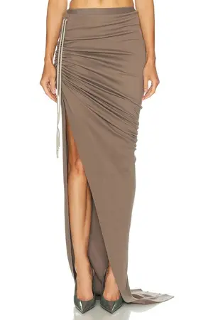 Rick Owens Edfu Skirt Maxi Length With Cinched Detail
