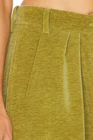 ROWEN ROSE Corduroy High Waist Pant - Green