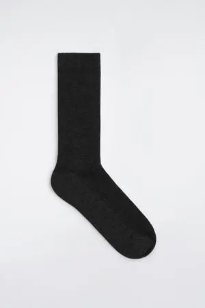 Cos Merino Wool Ribbed-knit Socks Black