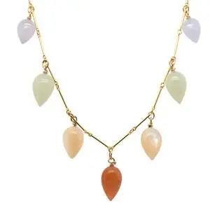 LORI KAPLAN DESIGN Multi-gem Drop Necklace - Gold