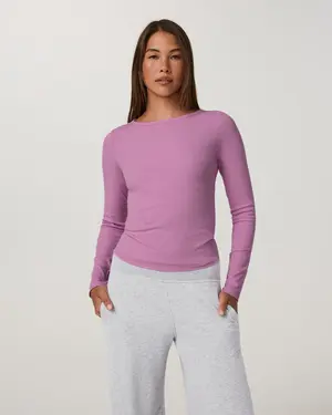 Vuori Long Sleeve Pose Subtle Scoop - Light Bloom