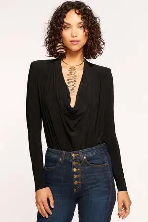 Ramy Brook Eden Jersey Cowl Neck Top