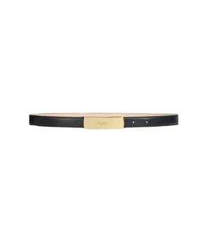 Balmain Smooth Leather Belt With Engraved Logo Buckle - Black