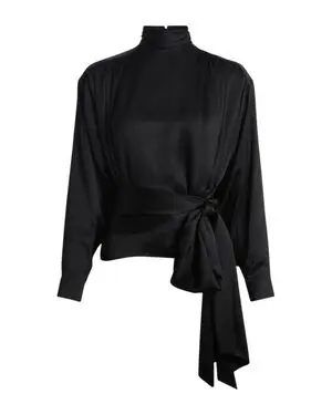 BALMAIN Balmain Silk Satin Blouse With Tie Detail