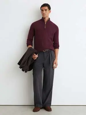 REISS Douglas Wool Half-zip Jumper