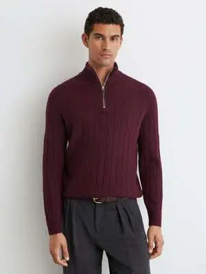 REISS Douglas Wool Half-zip Jumper