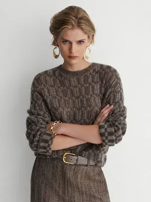 ATELIER Cashmere-silk Geometric Knit Jumper