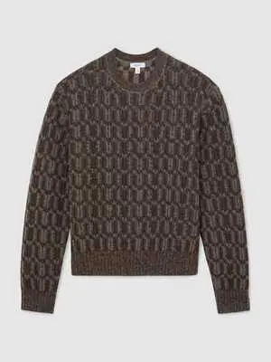 ATELIER Cashmere-silk Geometric Knit Jumper