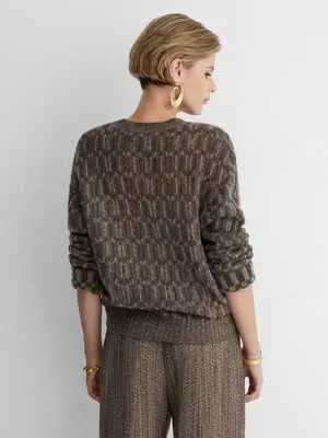 ATELIER Cashmere-silk Geometric Knit Jumper