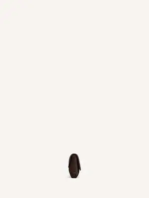 Balmain Long Pony-effect Leather Clutch Bag - Dark Brown