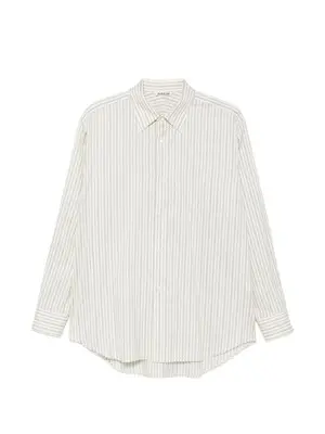 Auralee Cotton And Silk Striped Shirt