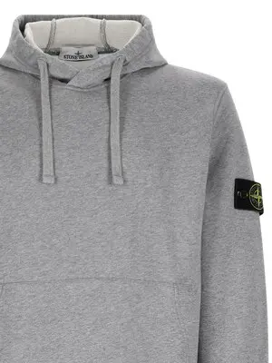Stone Island Felpa Con Patch Logo E Cappuccio