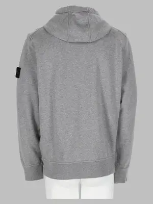Stone Island Felpa Con Patch Logo E Cappuccio