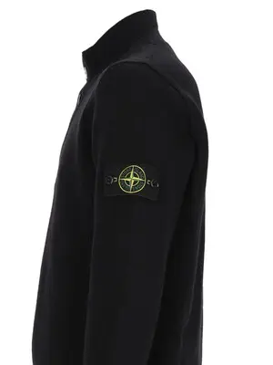 Stone Island Maglia Con Bottoni E Patch Logo