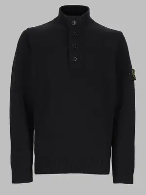 Stone Island Maglia Con Bottoni E Patch Logo