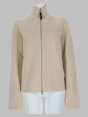 MAISON MARGIELA Cardigan Con Zip - Beige