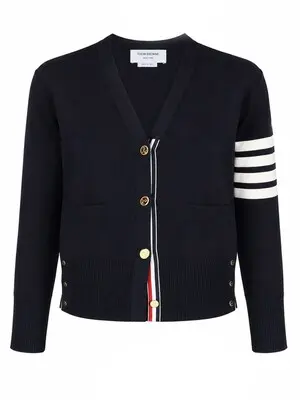 Thom Browne V-neck Cardigan With Signature Stripes