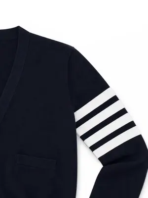 Thom Browne V-neck Cardigan With Signature Stripes