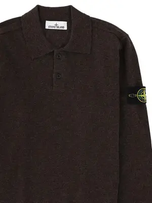 Stone Island Polo In Maglia Con Patch Logo