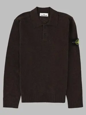 Stone Island Polo In Maglia Con Patch Logo