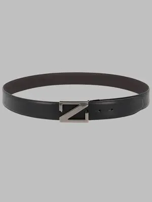 Zegna Z" Monogram Reversible Leather Belt