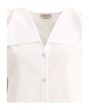 Alexander McQueen Ruffled V-neck Shirt
