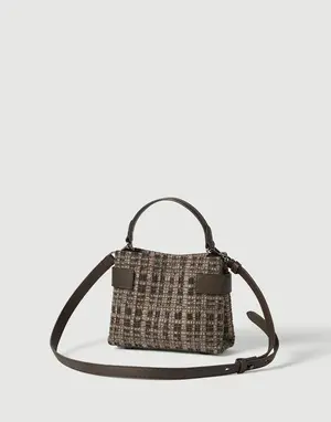 Brunello Cucinelli Essence Small Top-handle Bag In Suede With Precious Check Embroidery