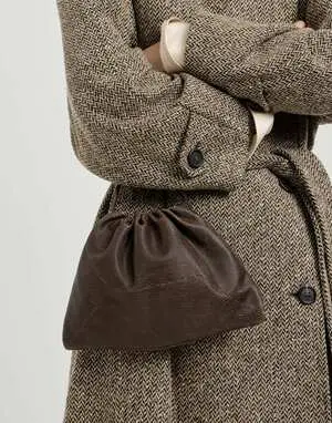 Brunello Cucinelli Lizard-effect Calfskin Pouch Bag - Rust-brown