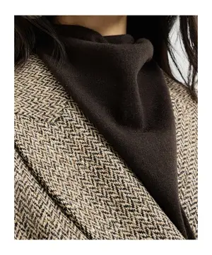 Brunello Cucinelli Cashmere Foulard With Monili - Coffee