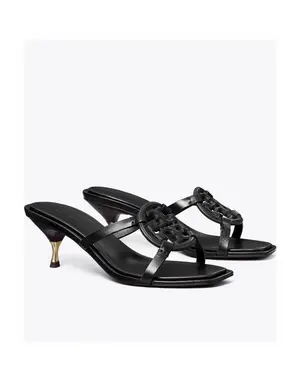 Tory Burch Logo Detailed Heeled Sandals - Black