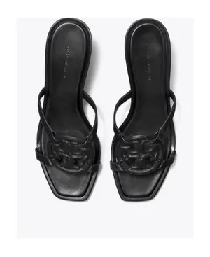 Tory Burch Logo Detailed Heeled Sandals - Black