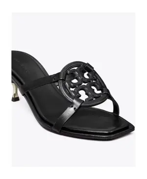 Tory Burch Logo Detailed Heeled Sandals - Black