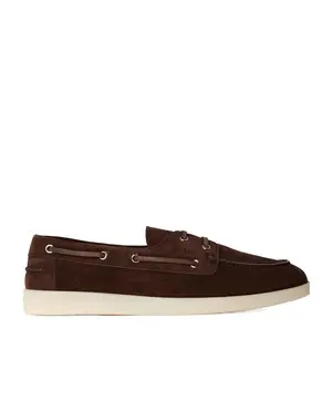 Prada Suede Boat Shoes - Brown
