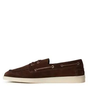 Prada Suede Boat Shoes - Brown